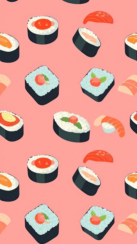 Sushi backgrounds pattern rice. AI | Free Photo Illustration - rawpixel