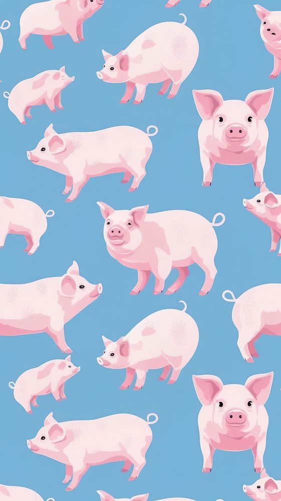 Pigs backgrounds pattern animal. AI | Premium Photo Illustration - rawpixel