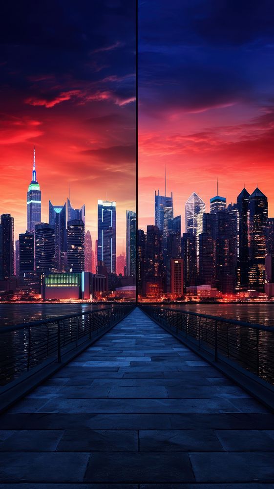 Y2k cityscape background architecture metropolis | Premium Photo - rawpixel