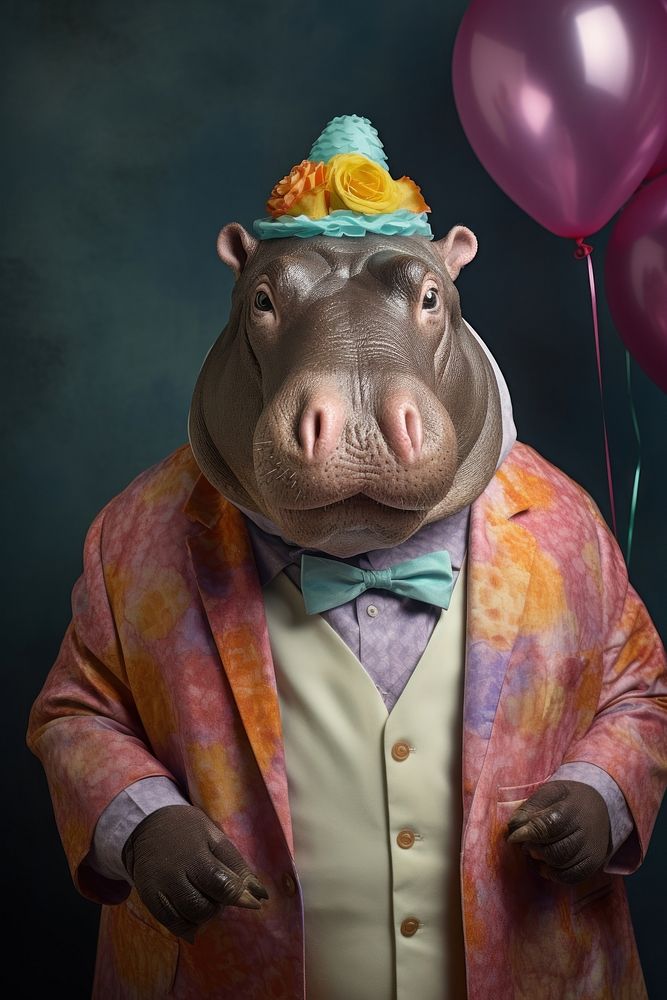 Hippo portrait balloon animal. | Free Photo - rawpixel
