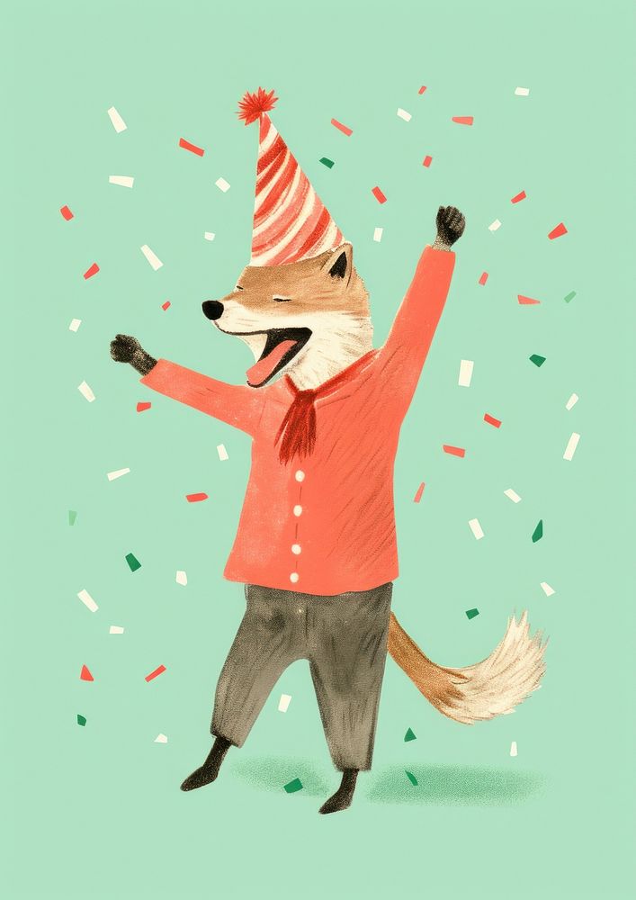 Fox celebrating Christmas mammal animal | Free Photo Illustration ...