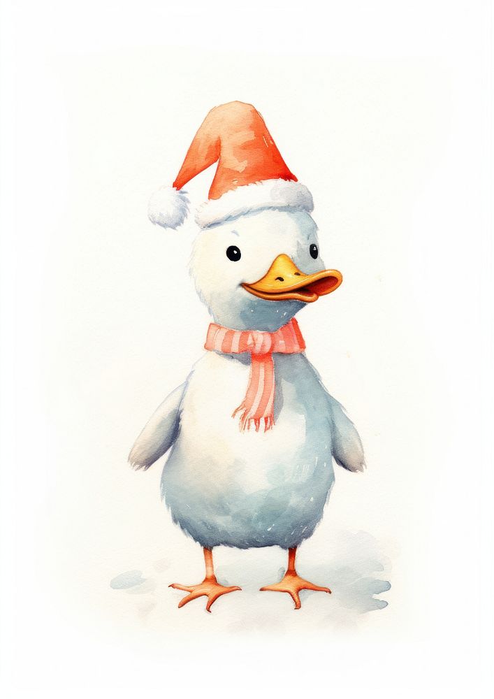 Happy duck celebrating Christmas wearing | Free Photo Illustration ...