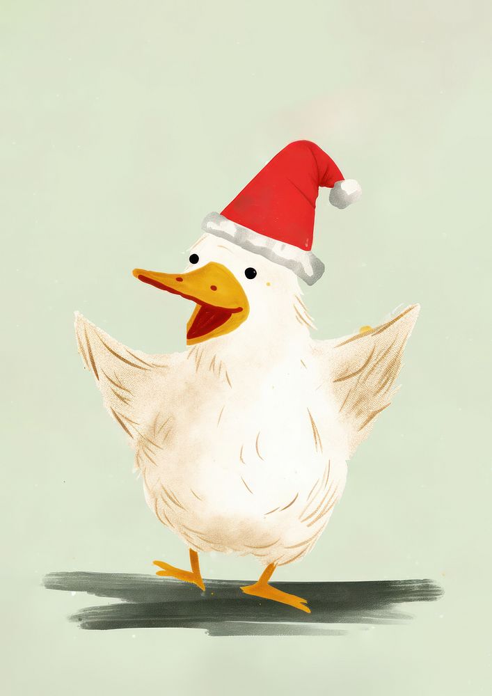 Happy dancing duck celebrating Christmas | Free Photo Illustration ...