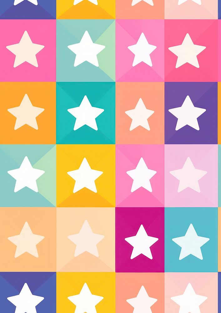 Colorful star blocks pattern symbol | Free Photo Illustration - rawpixel