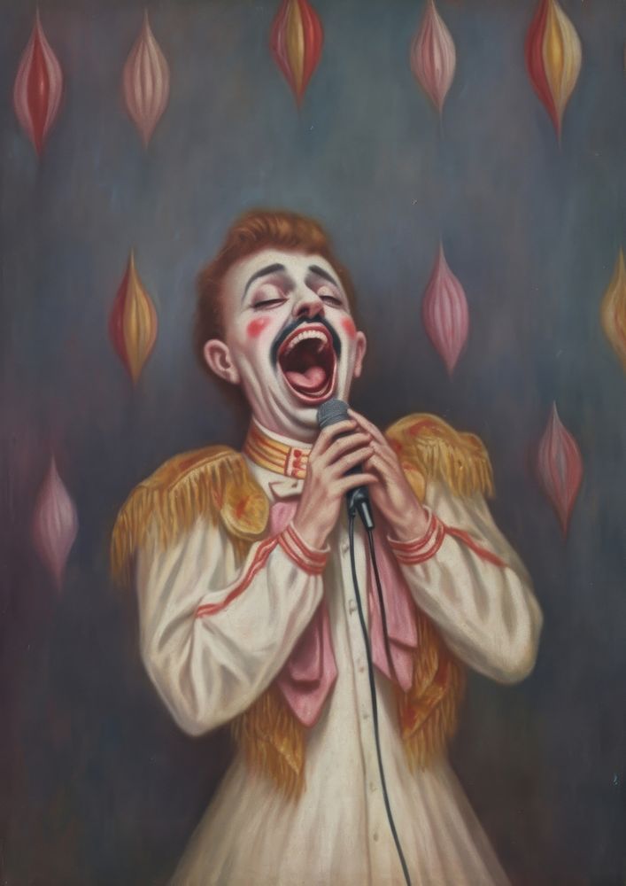 circus clown painting art microphone. | Premium Photo Illustration ...