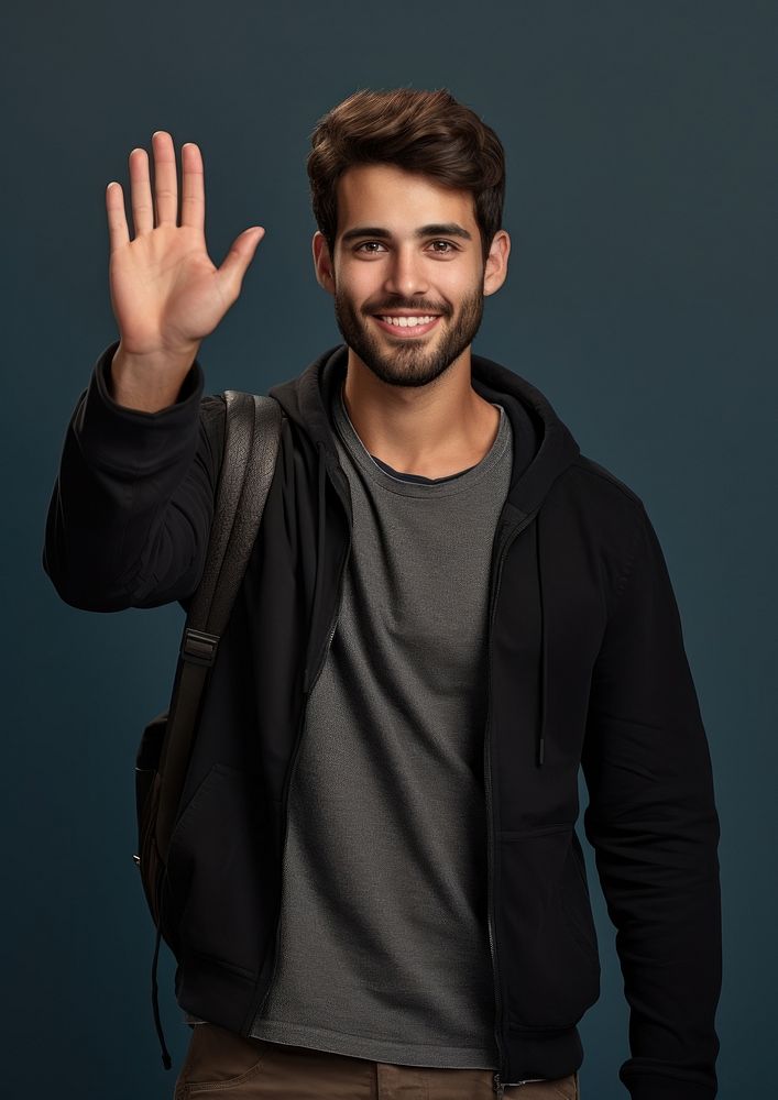 American student portrait hand smile. | Free Photo - rawpixel