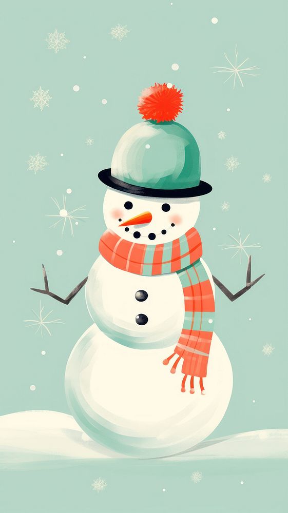 Snowman drawing winter representation. AI | Free Photo Illustration ...