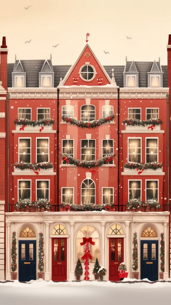 British buildings christmas window neighbourhood. | Premium Photo ...