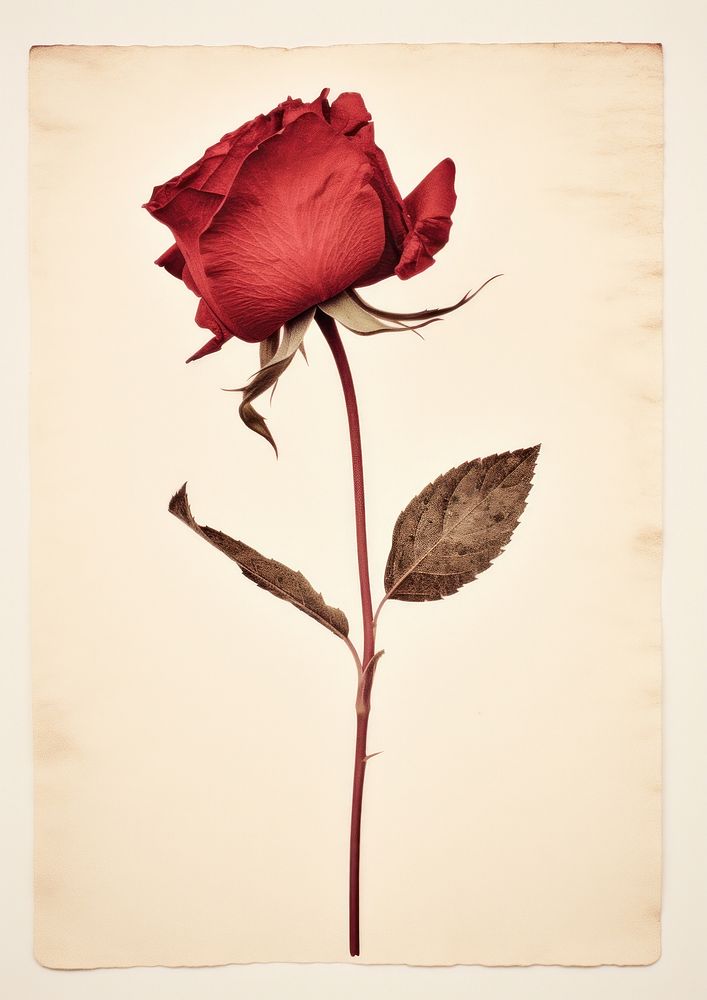 Real Pressed single red rose | Premium Photo - rawpixel