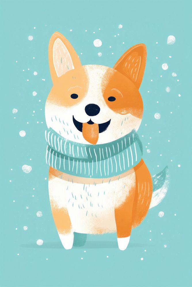 Happy corgi dog wearing winter | Premium Photo Illustration - rawpixel