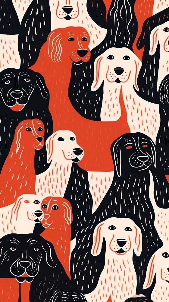 Dog illustrated pattern animal. | Free Photo Illustration - rawpixel