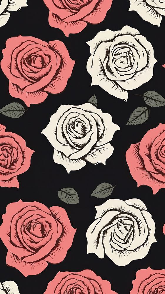 Rose pattern backgrounds wallpaper. AI | Premium Photo Illustration ...