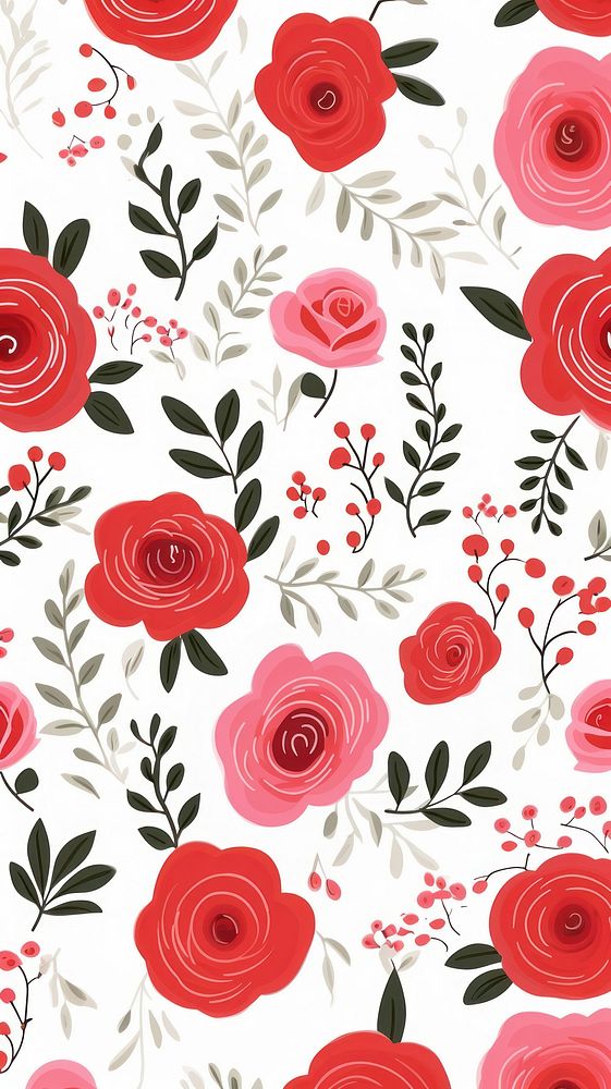 Red rose pattern backgrounds wallpaper. | Premium Photo Illustration ...