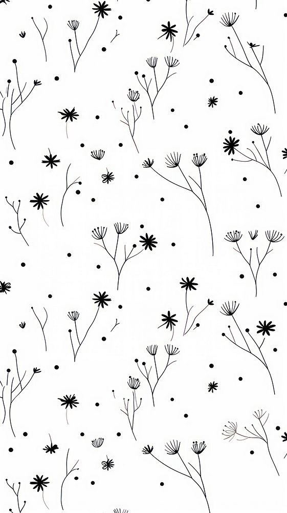 Line art flowers pattern backgrounds | Premium Photo Illustration ...
