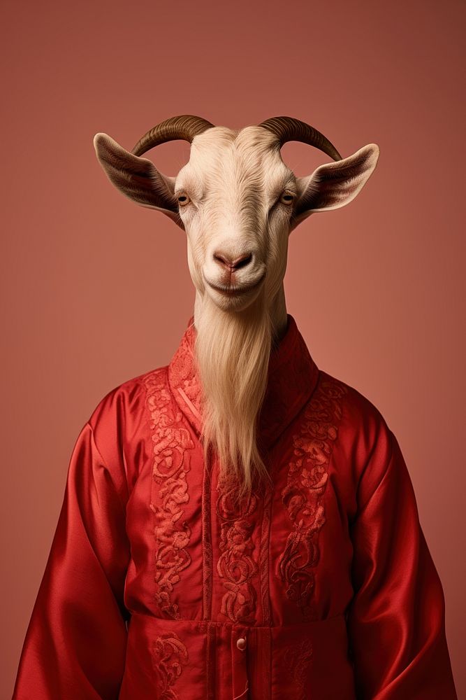 Goat wearing Chinese robe. AI | Premium Photo - rawpixel