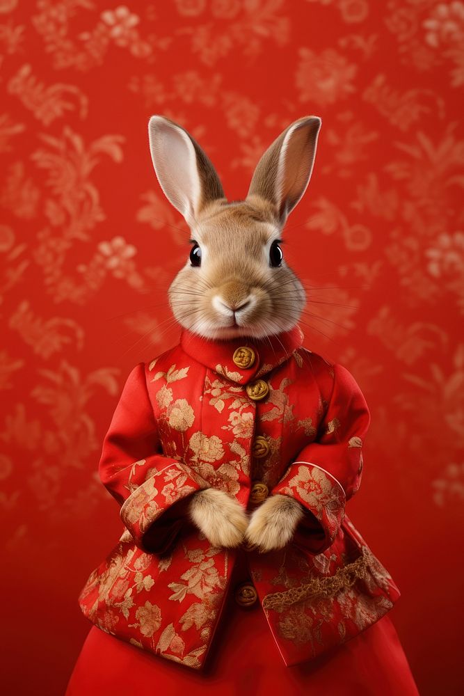 Rabbit wearing Chinese robe. | Free Photo - rawpixel