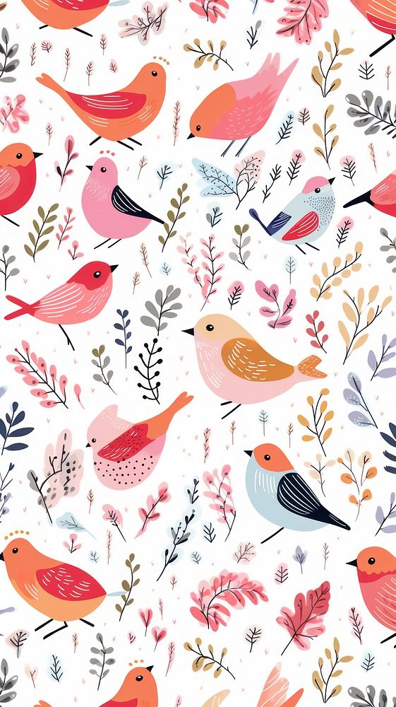 Bird pattern wallpaper backgrounds. AI | Free Photo Illustration - rawpixel