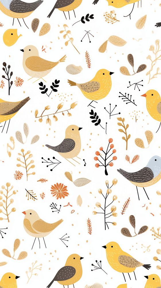 Bird pattern wallpaper animal. | Free Photo Illustration - rawpixel
