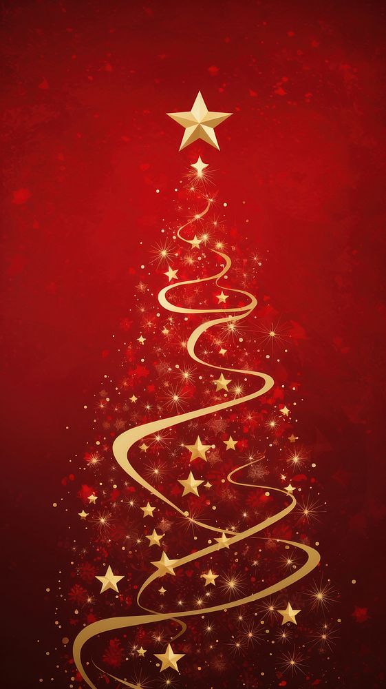 Christmas tree backgrounds star red. | Premium Photo Illustration ...