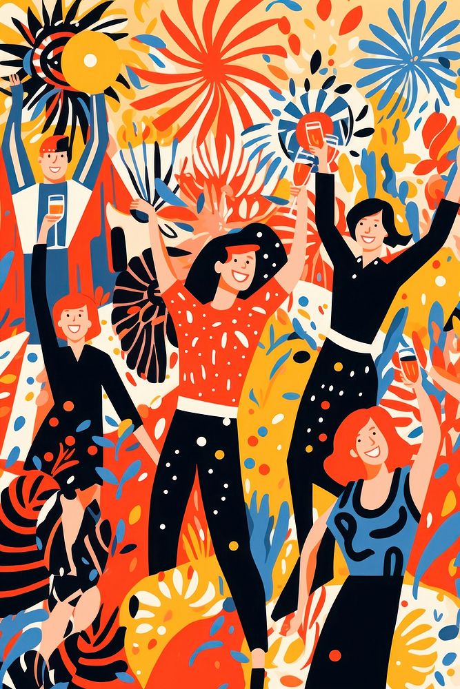 New year party graphics drawing | Free Photo Illustration - rawpixel