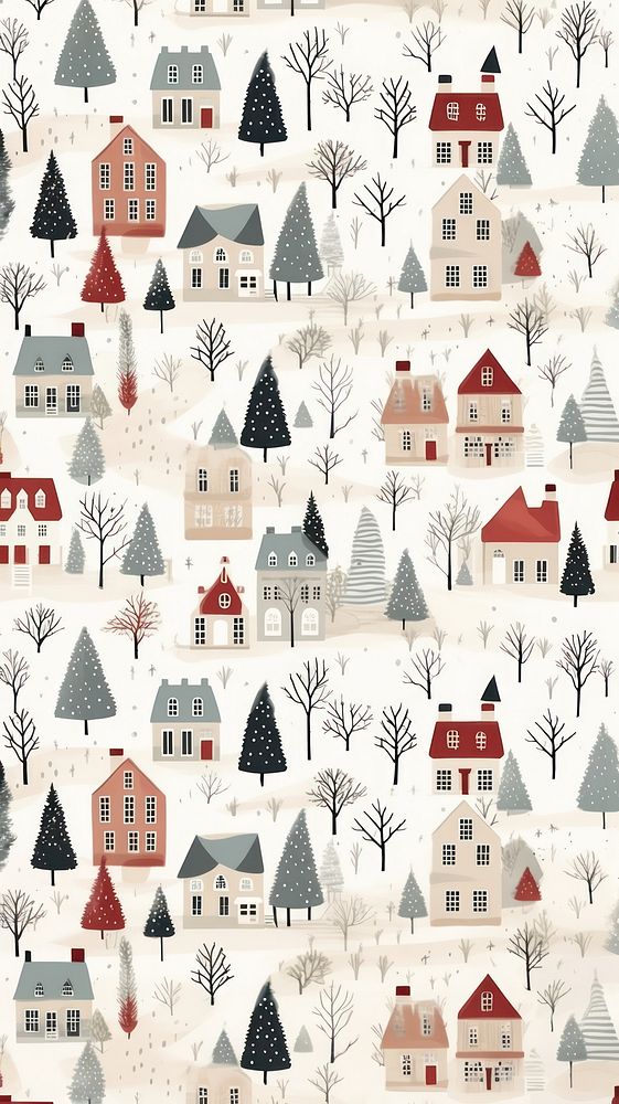 Cozy houses pattern backgrounds wallpaper. | Free Photo Illustration ...