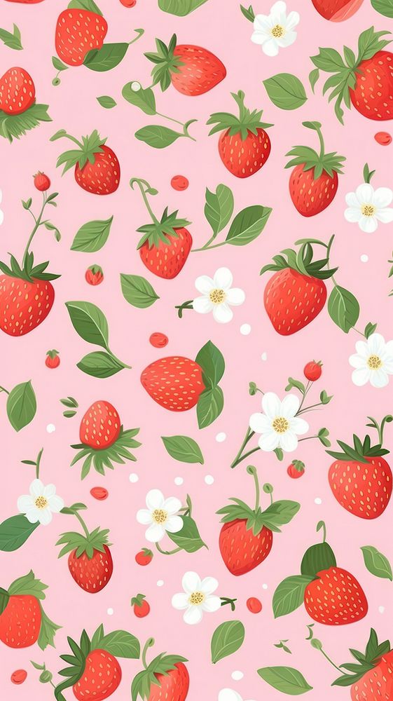 Strawberry strawberry pattern backgrounds. AI | Free Photo Illustration ...