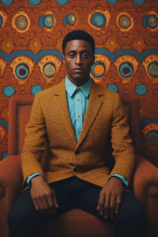 African american portrait sitting pattern | Premium Photo - rawpixel