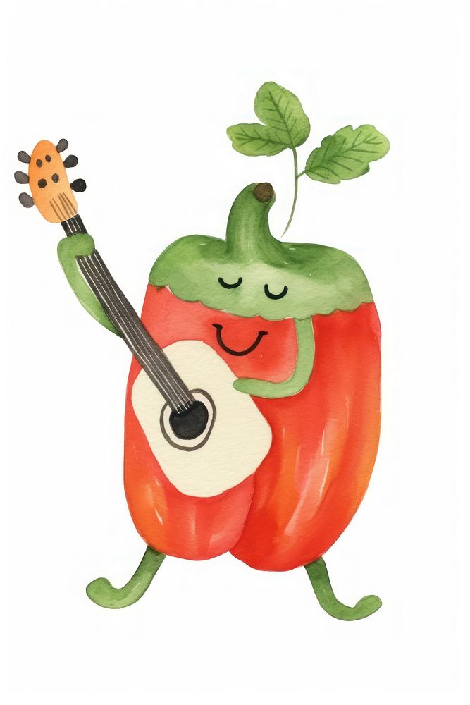 Bell pepper dancing vegetable plant | Free Photo Illustration - rawpixel