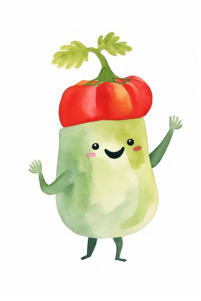 Bell pepper dancing vegetable plant | Free Photo Illustration - rawpixel