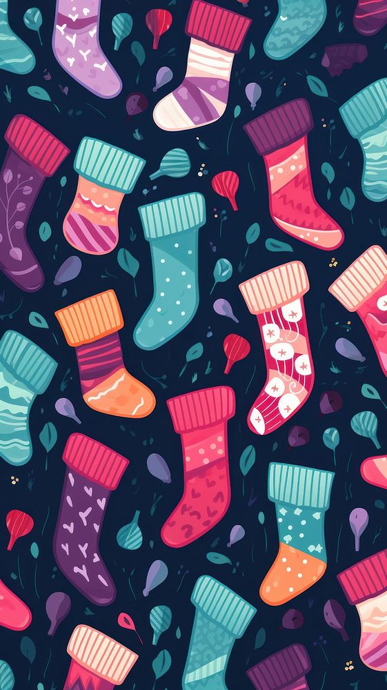 Christmas stockings pattern sock backgrounds. | Premium Photo ...