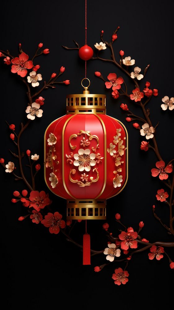 Lantern pattern gold red. | Free Photo Illustration - rawpixel
