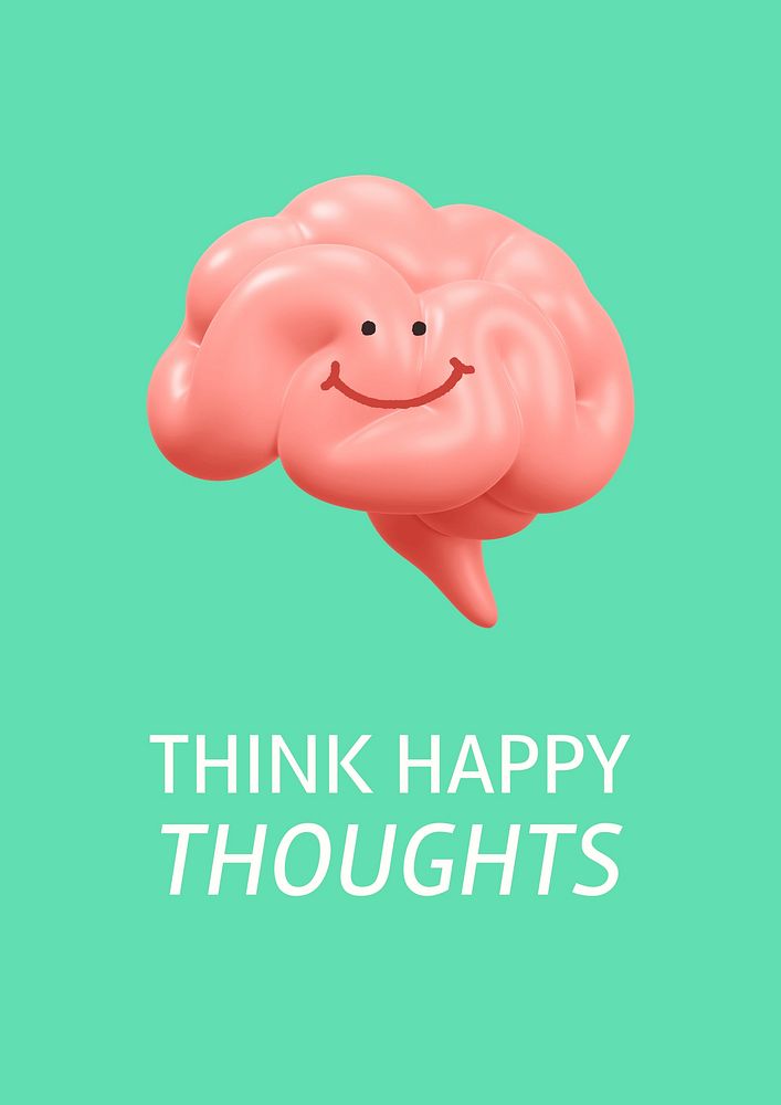 Think happy thoughts poster template | Free Photo - rawpixel