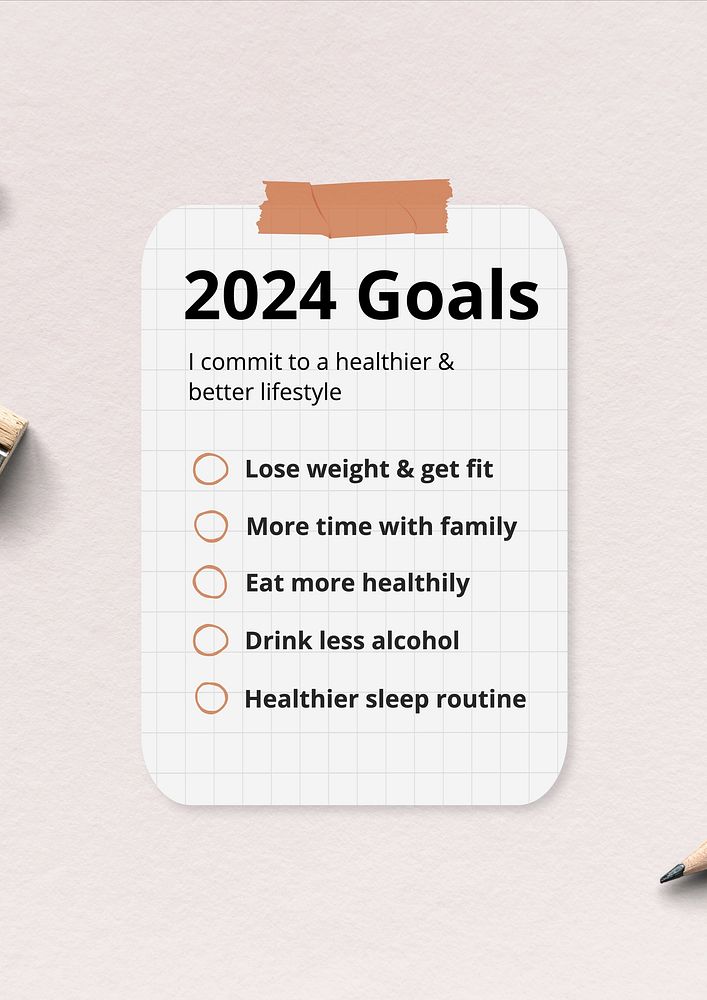 2024 goals poster template | Free Photo - rawpixel