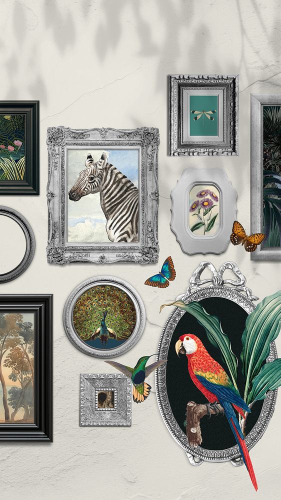 Vintage animal frames iPhone wallpaper | Premium Photo Illustration ...