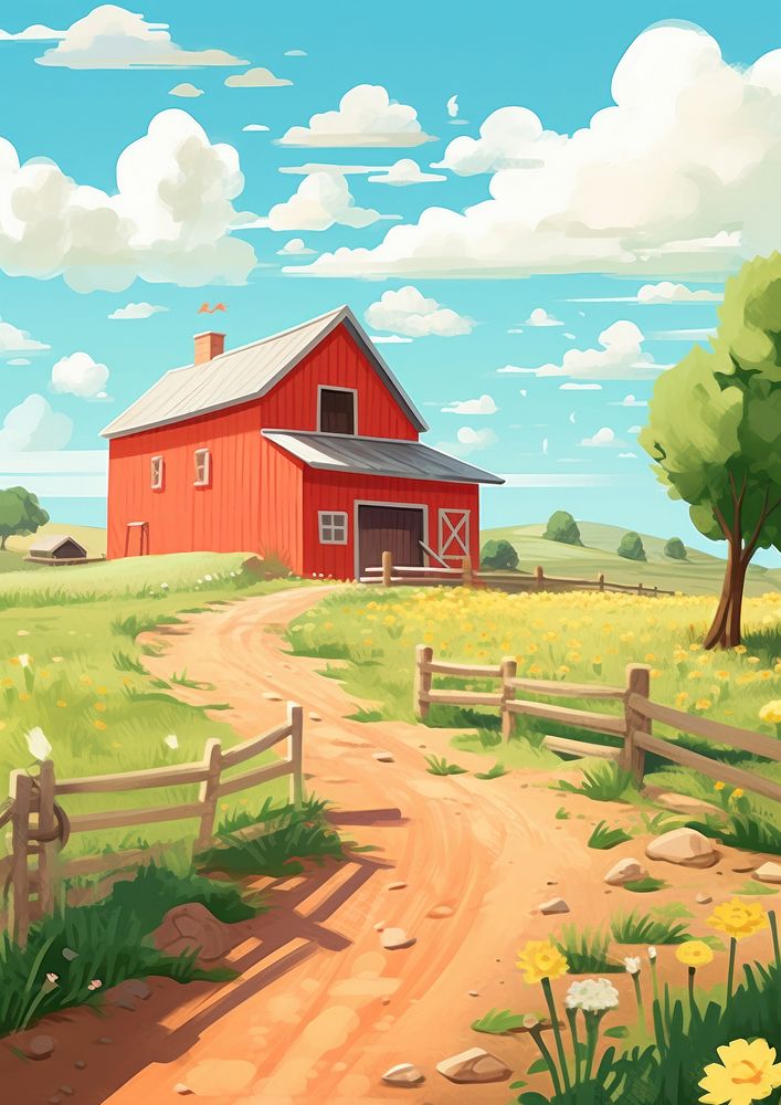 Farm farm architecture building. | Premium Photo Illustration - rawpixel