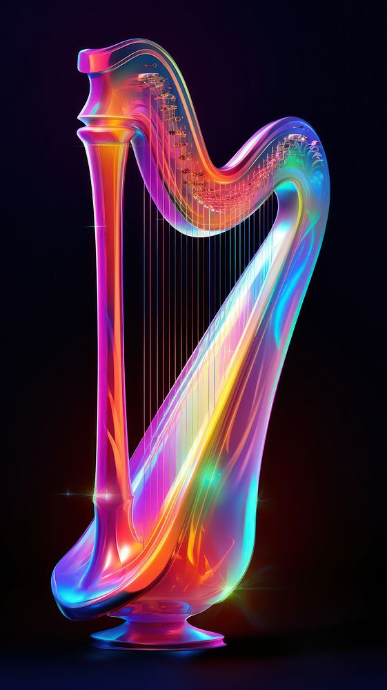 Harp harp illuminated performance. | Premium Photo Illustration - rawpixel