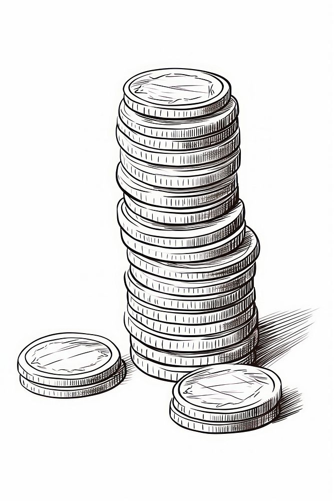Stack coins drawing money arrangement. | Free Photo Illustration - rawpixel