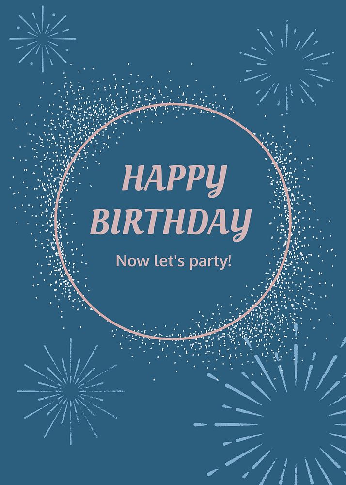 Blue birthday invitation card template | Free Photo - rawpixel