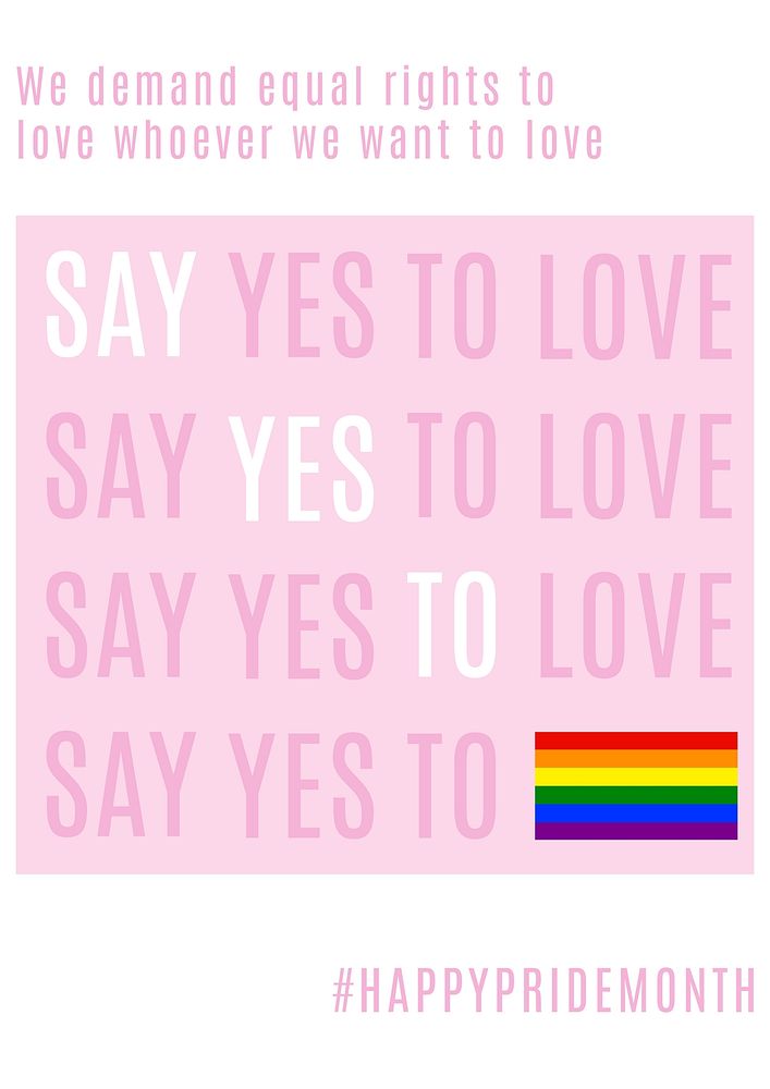 LGBTQ love poster template | Free Photo - rawpixel