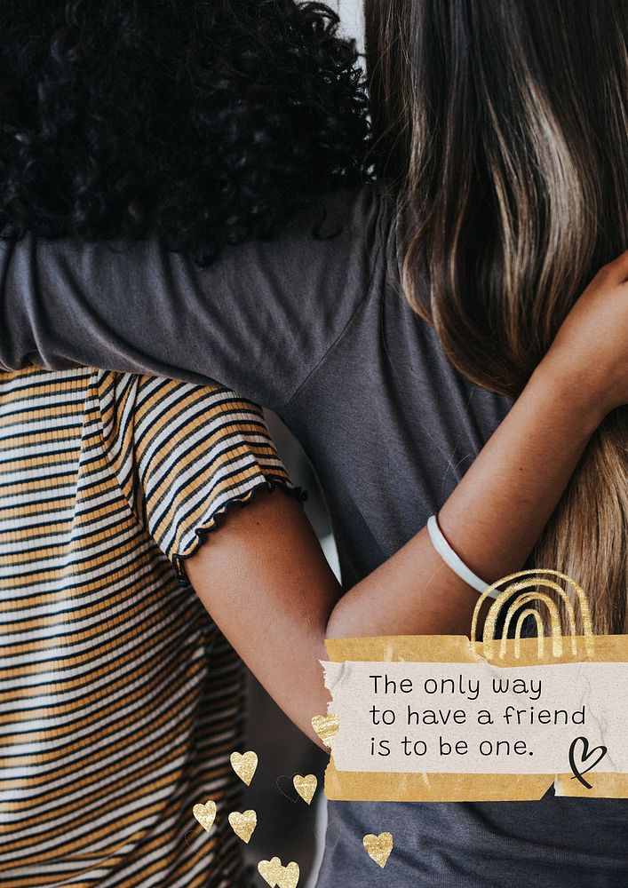 Friendship aesthetic poster template | Free Photo - rawpixel