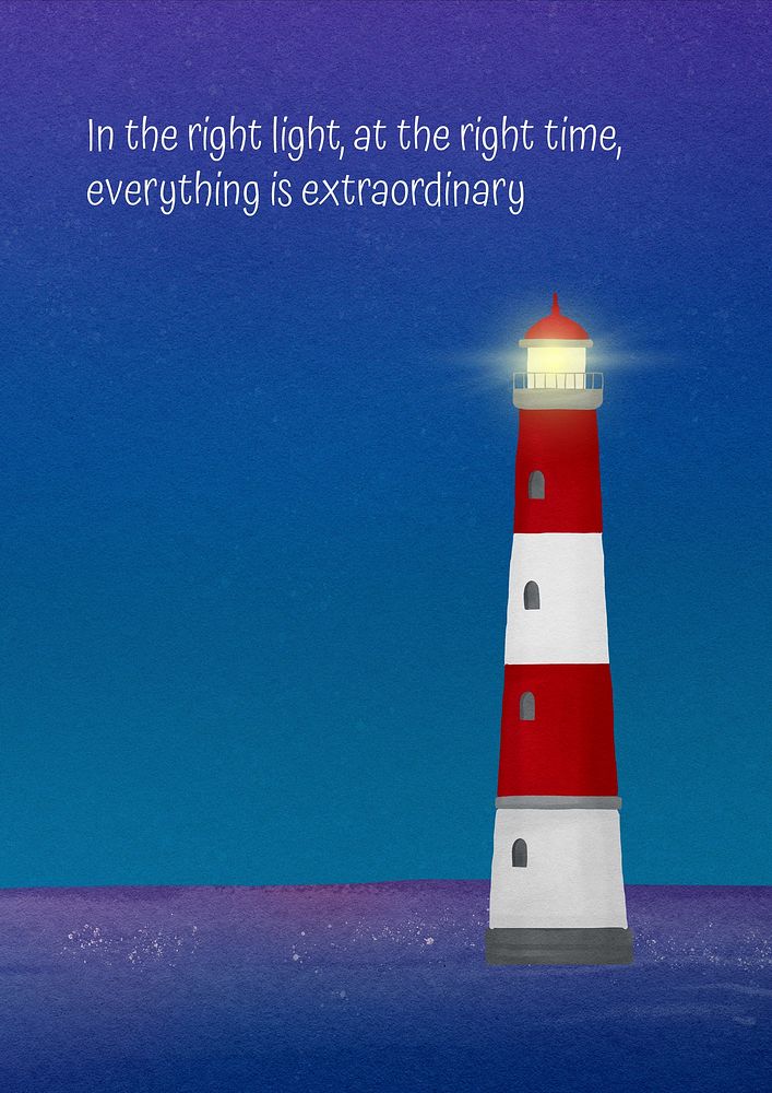 Watercolor lighthouse poster template | Free Photo - rawpixel