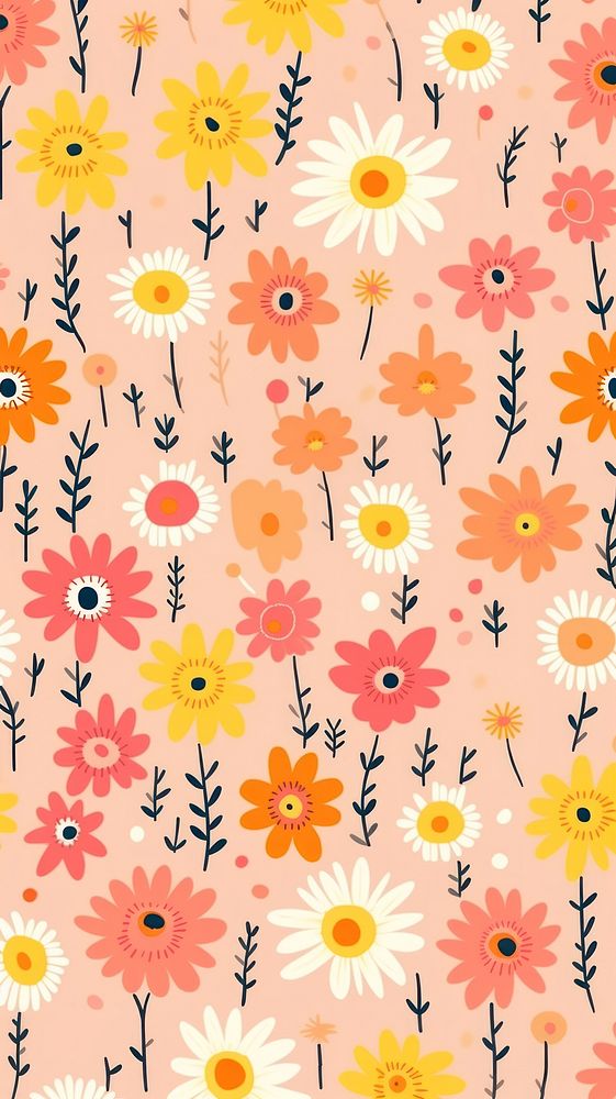 Flower pattern backgrounds plant. | Free Photo Illustration - rawpixel