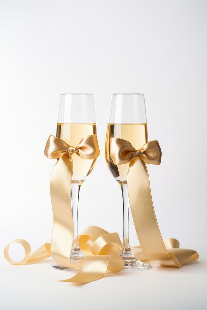 Glass champagne ribbon drink. | Free Photo - rawpixel
