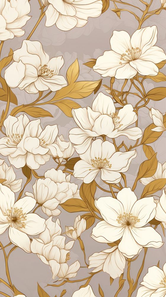 Jasmine flower wallpaper pattern plant. | Premium Photo Illustration ...