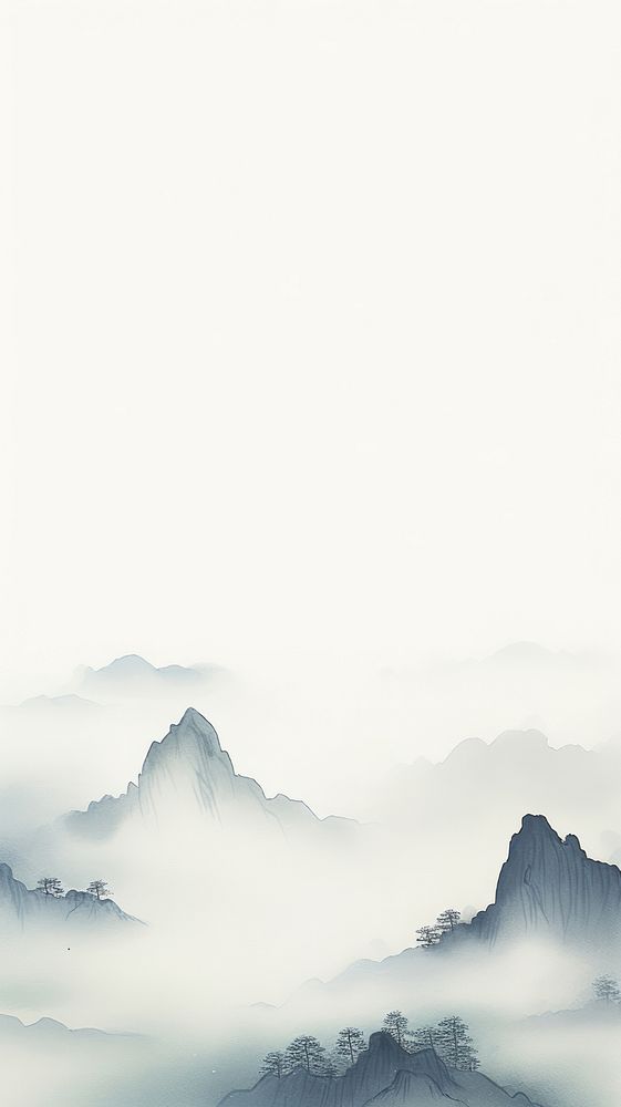 Mountain range backgrounds nature mist. | Premium Photo Illustration ...