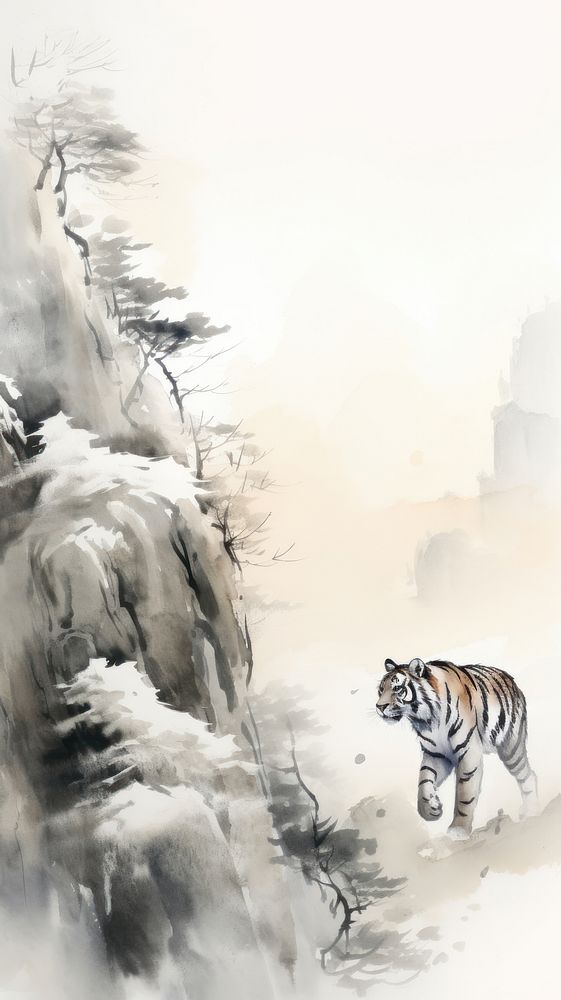 Tiger Tiger cliff mountain wildlife | Premium Photo Illustration - rawpixel