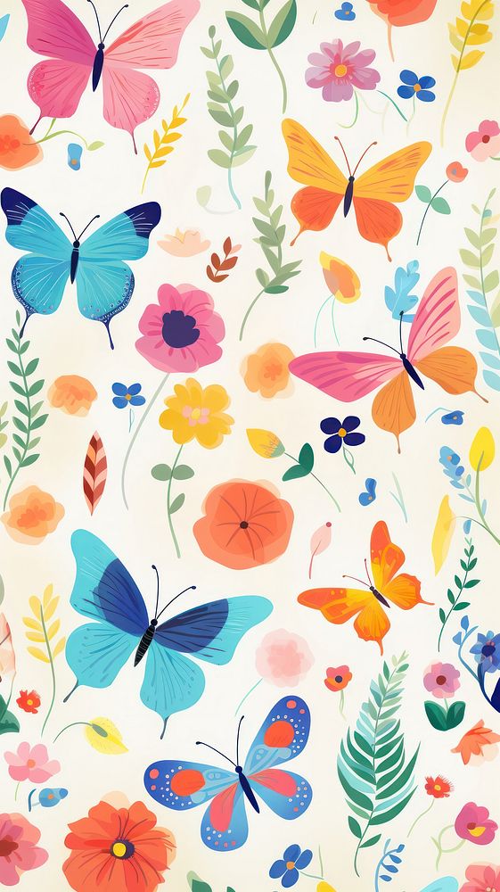 Butterfly pattern wallpaper backgrounds. AI | Premium Photo ...