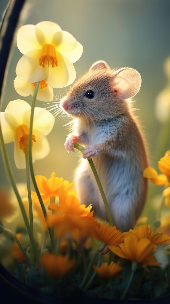Flower rodent animal mammal. | Free Photo - rawpixel