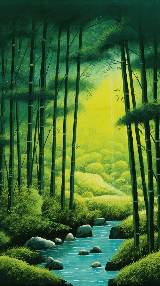 Bamboo forest small waterfall vegetation | Free Photo Illustration ...