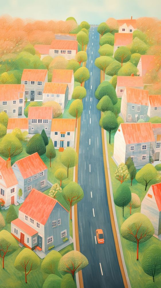 Suburb road architecture outdoors. AI | Premium Photo Illustration ...